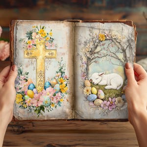 Shabby Chic Easter Junk Journal Pages, Vintage Ephemera, Printable ...