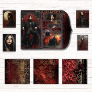Victorian Vampire Junk Journal Kit, Printable Digital Scrapbook, DIY ...