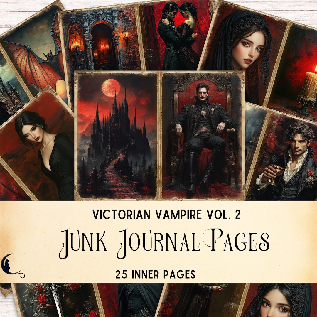 Victorian Vampire Junk Journal Kit, Gothic Printable Pages for ...