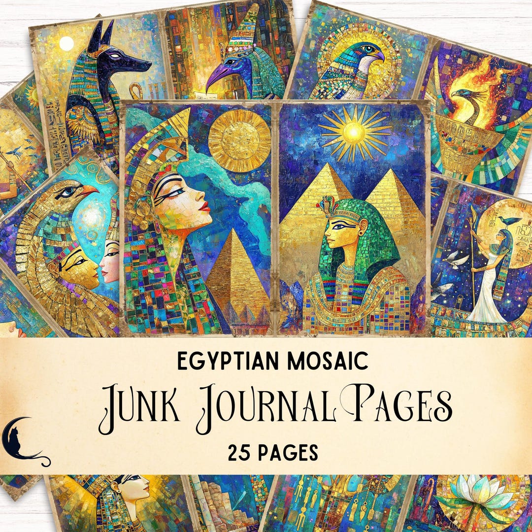 Egyptian Mosaic Junk Journal Kit, Mythology Gods Goddesses Ancient ...