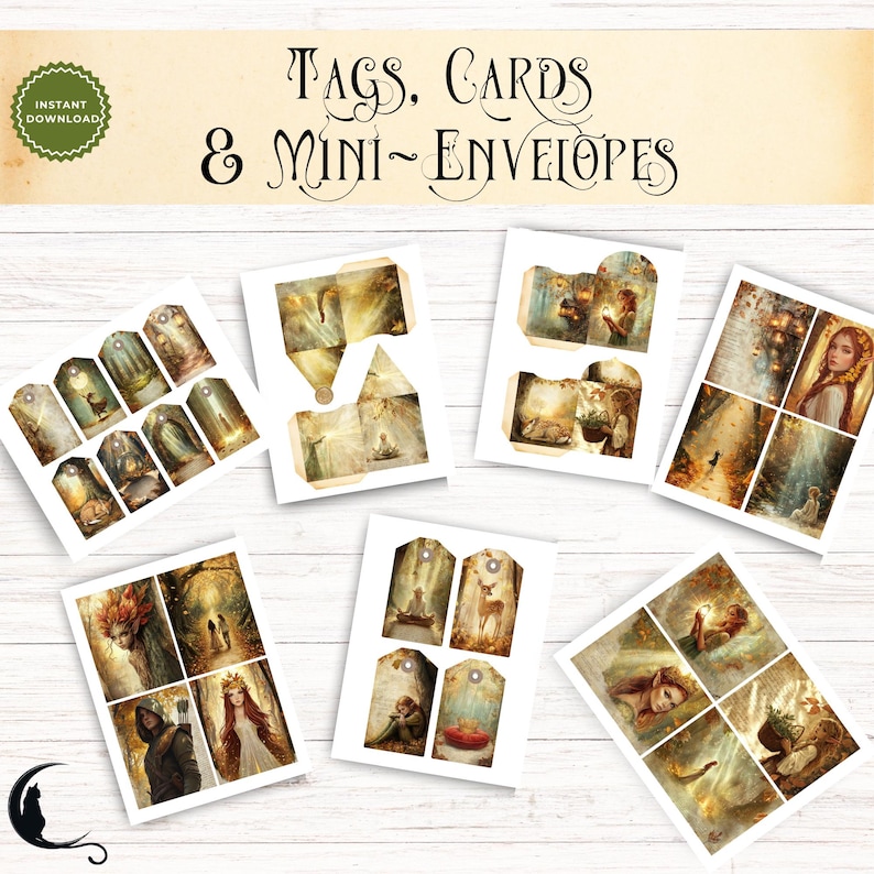 Enchanted Autumn Forest Junk Journal Kit, Printable Elven Woodland ...