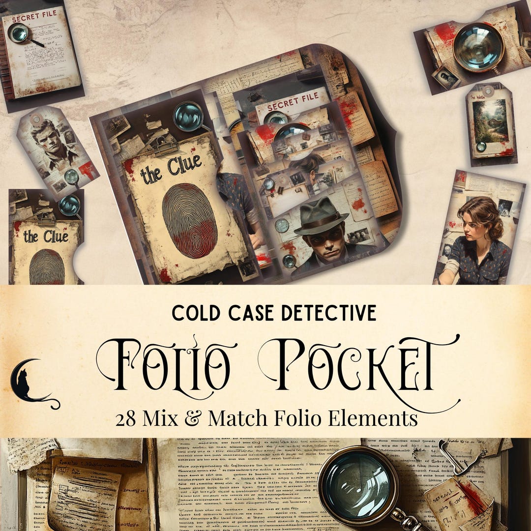 Cold Case Junk Journal Folding Folio Kit, Mystery Case File, Scrapbook ...