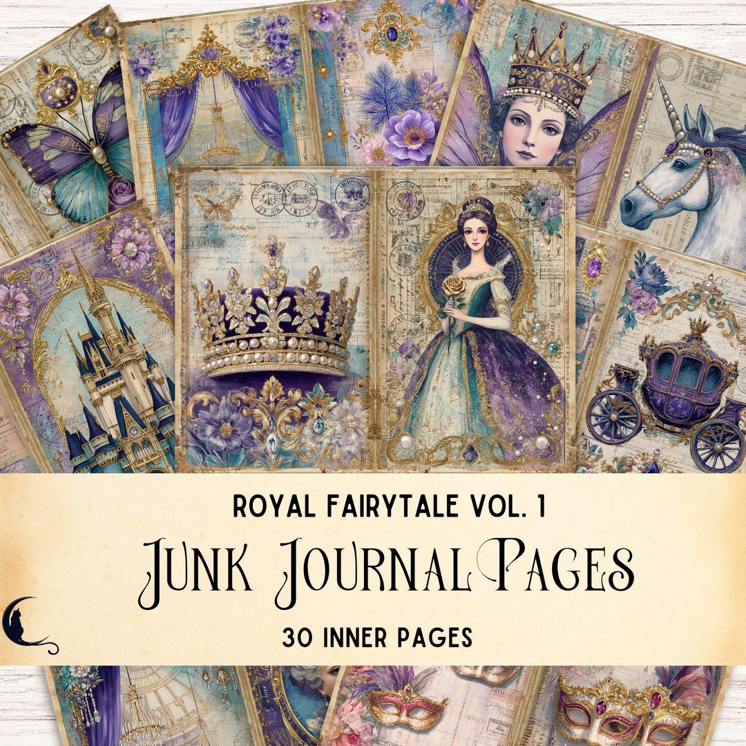 Royal Fairytale Junk Journal Kit, Printable Enchanted Ephemera ...