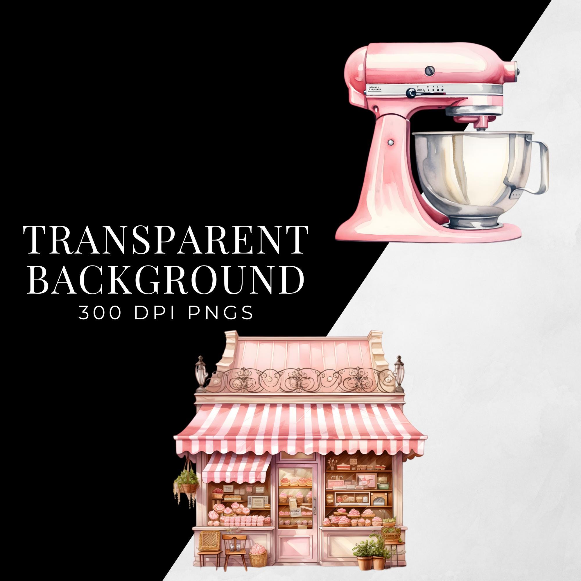 Watercolor Baking Clipart, Baking Supplies Png, Home Bakery Logo ...