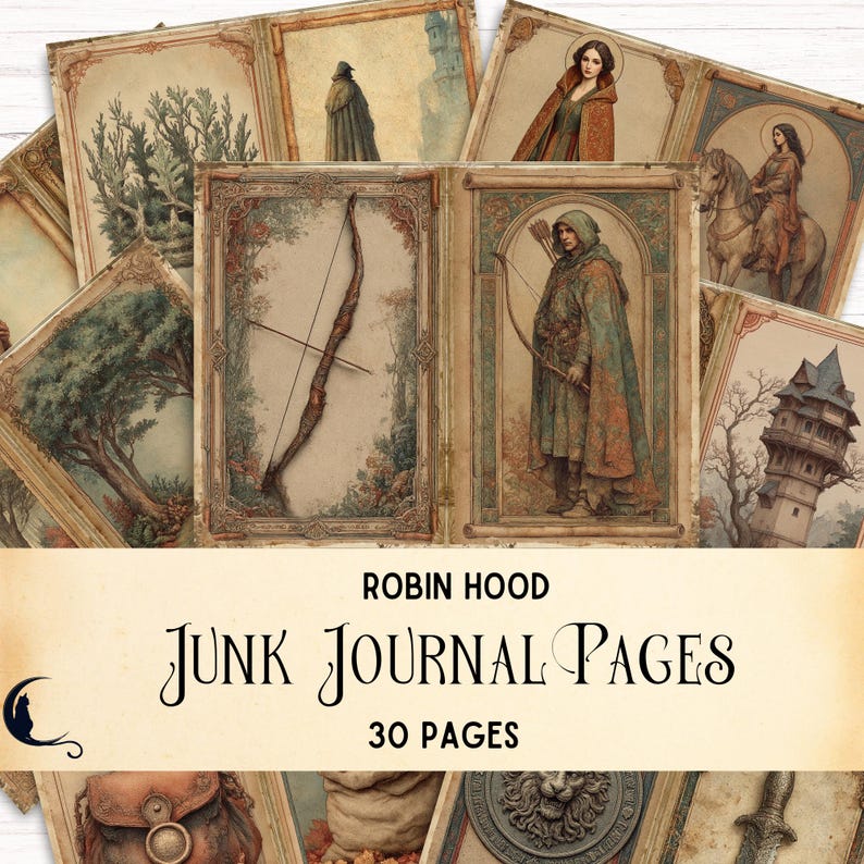 Robin Hood Junk Journal Pages, Printable Medieval Ephemera, Fantasy ...