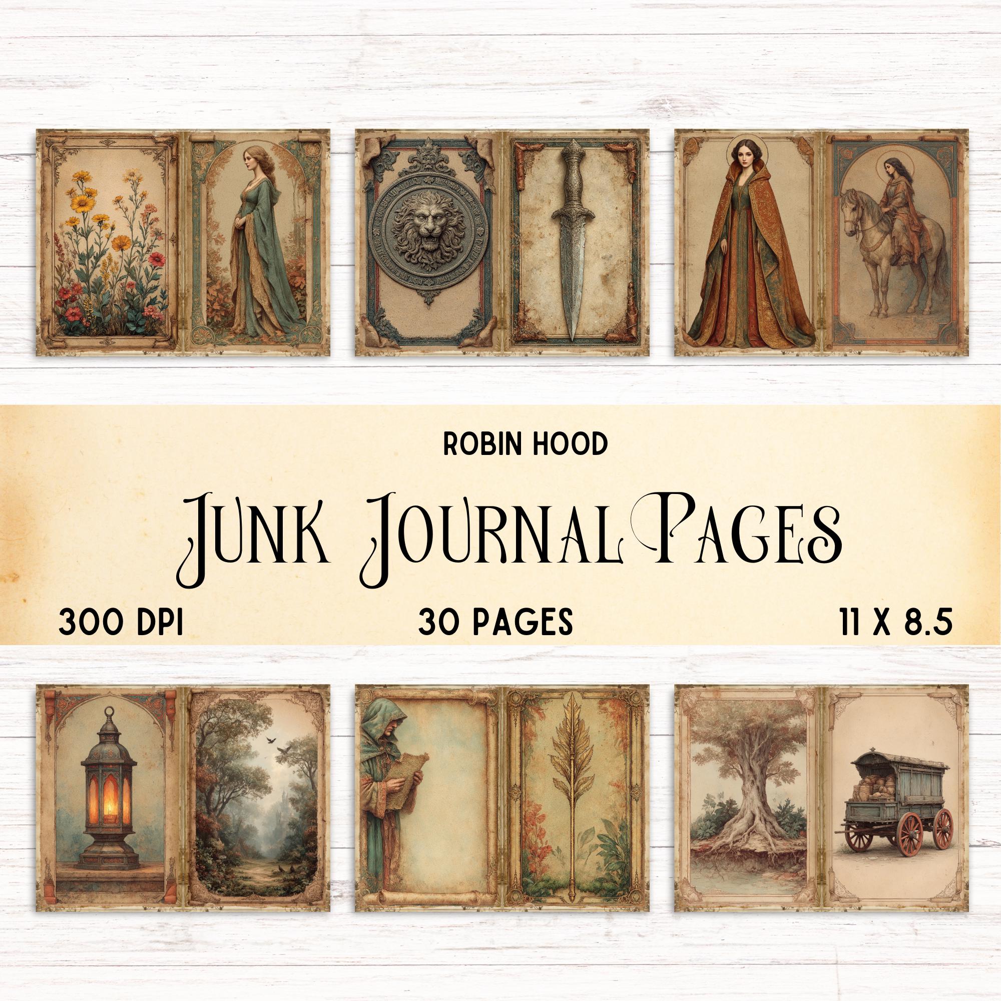 Robin Hood Junk Journal Pages, Printable Medieval Ephemera, Fantasy ...