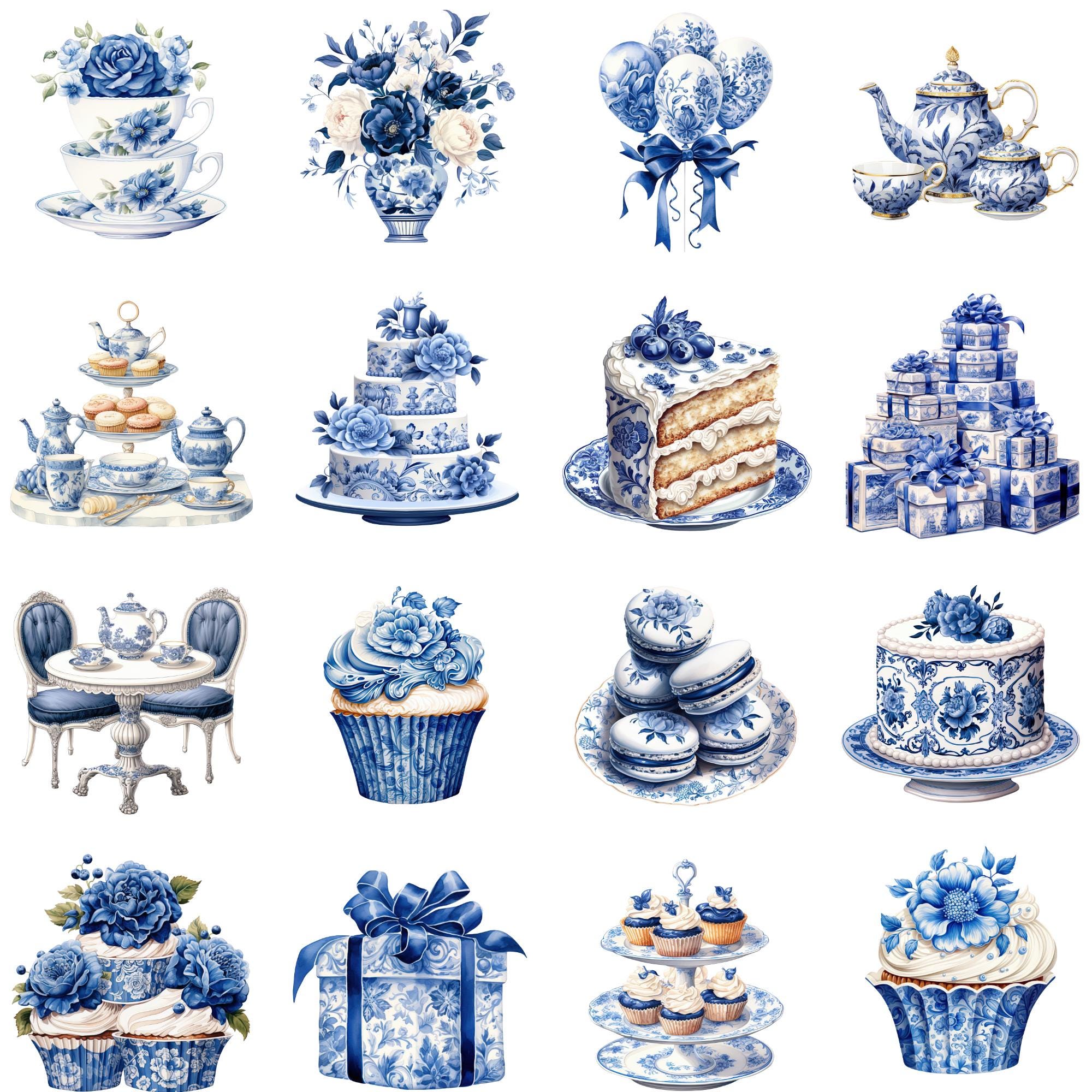 Chinoiserie Clipart Bundle, Toile Clipart , French Toile De Joy Print ...