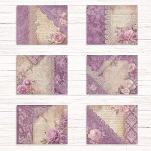 Antique Love Letters & Lace Digital Paper Vintage Junk Journal Ephemera ...