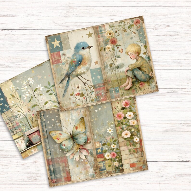 Hidden Garden Junk Journal Kit, Printable Folio Pocket, Whimsical ...