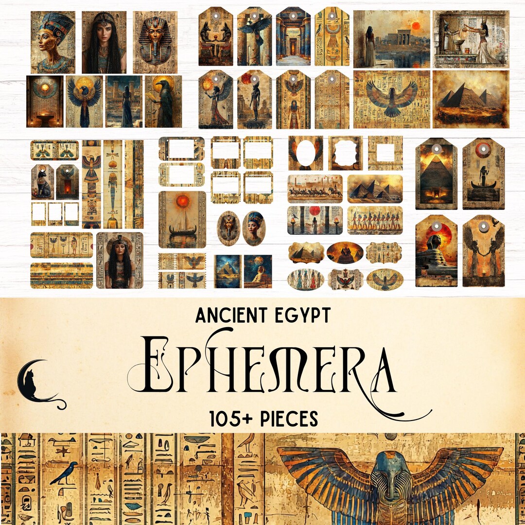 Ancient Egypt Junk Journal Ephemera Kit, Printable Egyptian Ephemera ...