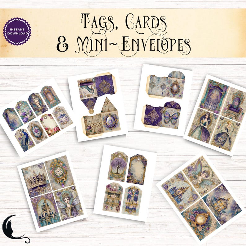 Royal Fairytale Junk Journal Kit, Enchanted Ephemera, Vintage Fantasy ...