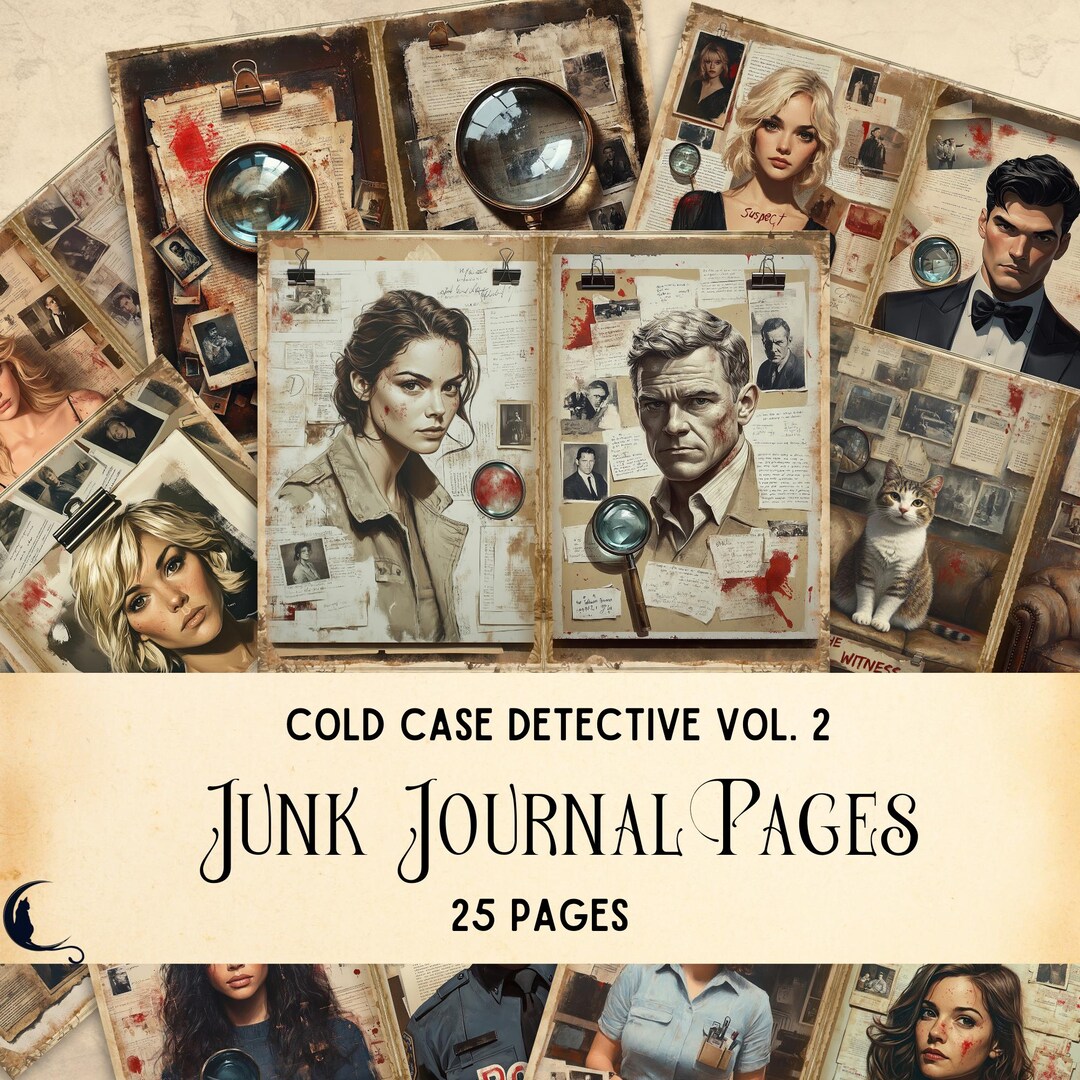 Junk Journal Kit Detective Vol. 2 | Mystery Case File | Scrapbook Kit ...