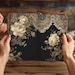 Antique Damask & Lace Digital Paper, Vintage Black Junk Journal ...