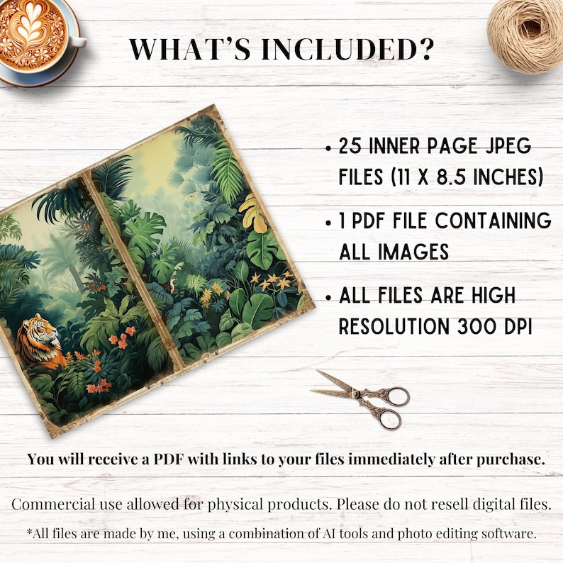 Jungle Junk Journal Kit, Printable Pages, Rainforest Digital Paper ...
