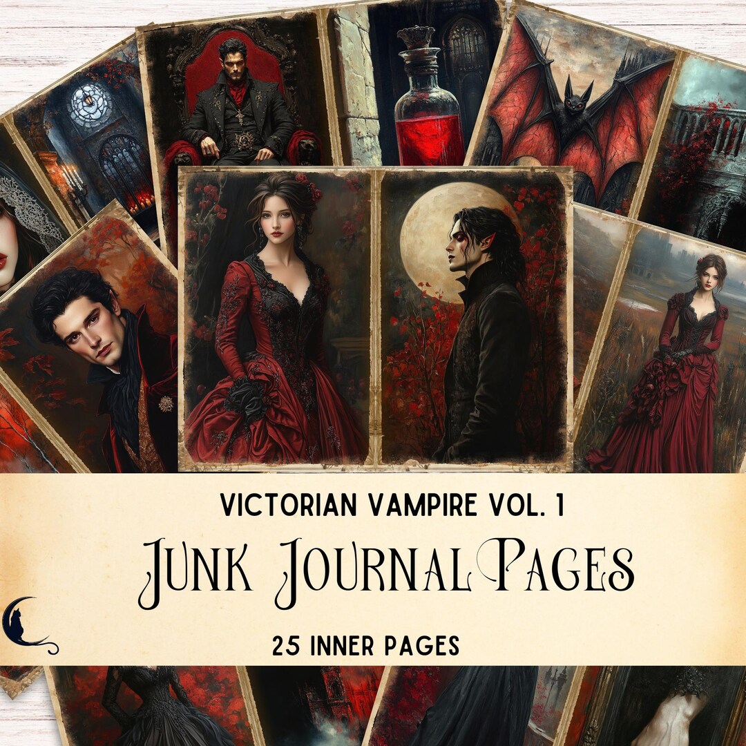 Victorian Vampire Junk Journal Kit, Gothic Printable Pages for ...