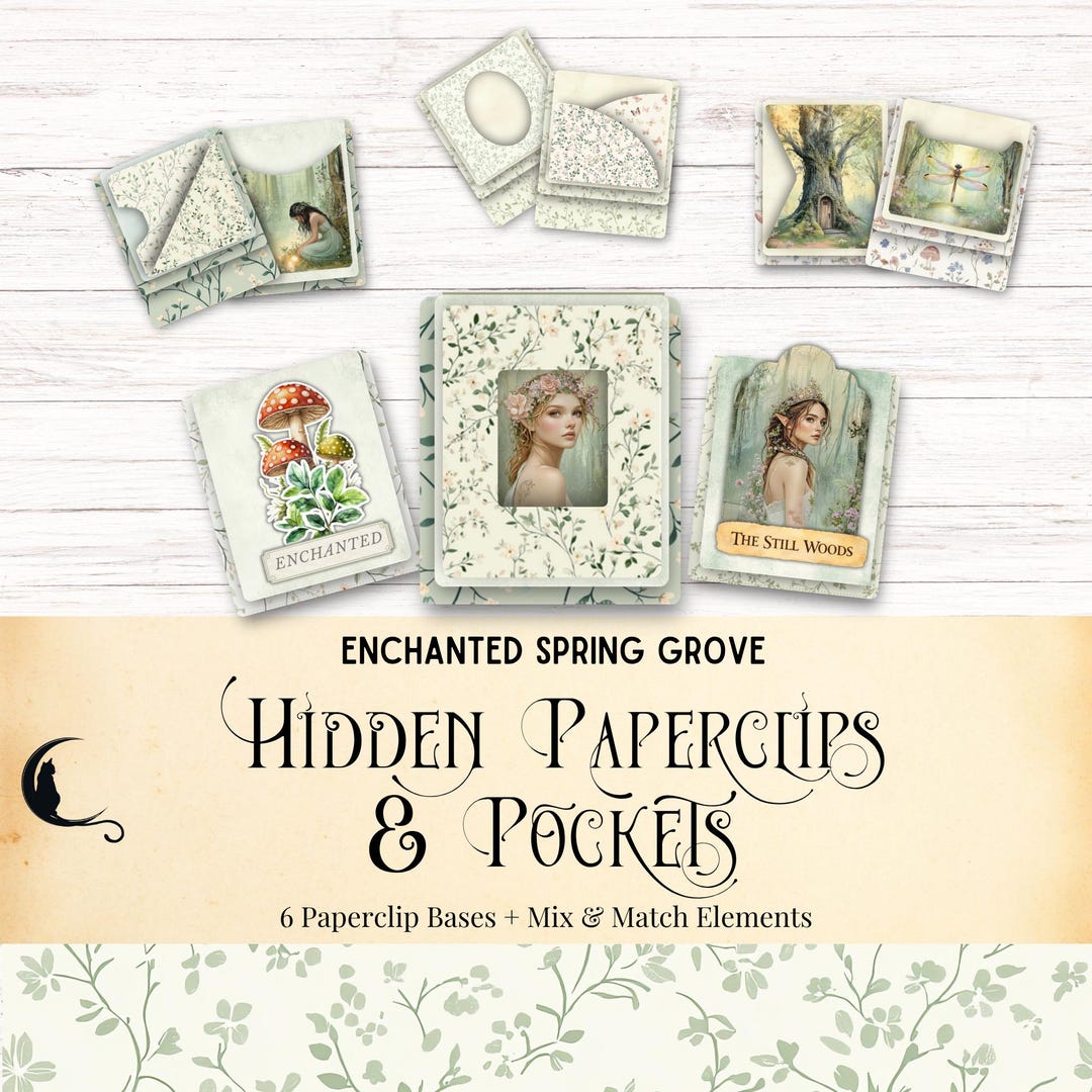 Enchanted Spring Grove Hidden Paperclip & Pockets Kit, Printable Junk ...
