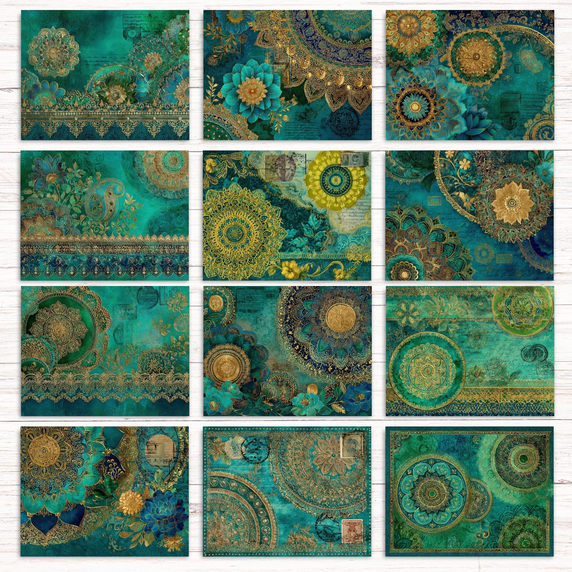 Indian Mandala Collage Junk Journal Kit, Printable Digital Scrapbook ...