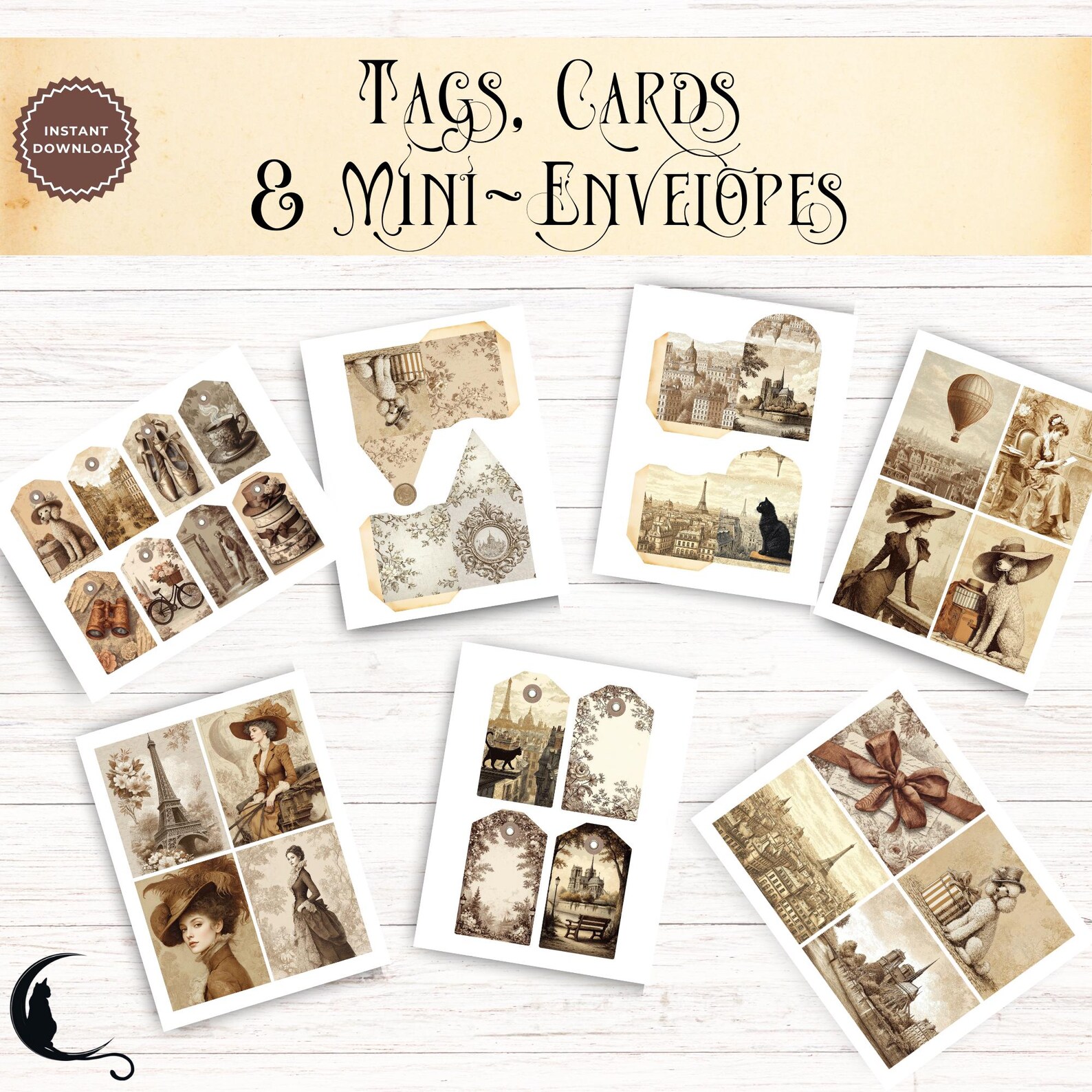 Vintage Paris Junk Journal Kit, Printable Folio Pocket, French Toile De ...