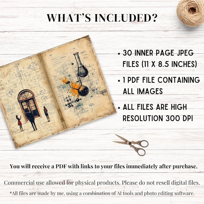 Chemistry Junk Journal Kit, Vintage Science Class Scrapbook Paper, DIY ...