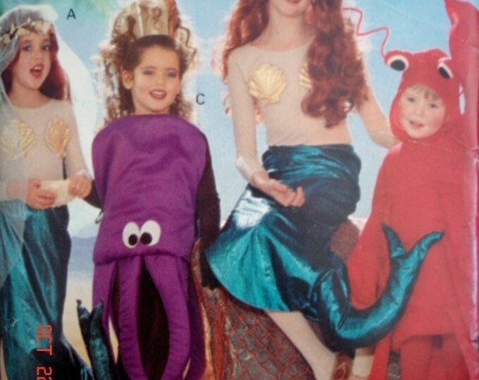 BUTTERICK 5597 Childrens Boys and Girls Mermaid, Lobster and Octopus ...