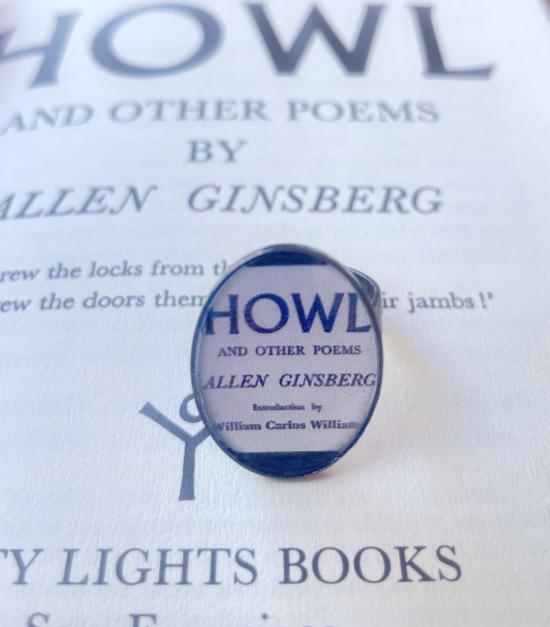 ALLEN GINSBERG HOWL Book Cover Oval Adjustable Ring, Book Lover Gift - Etsy