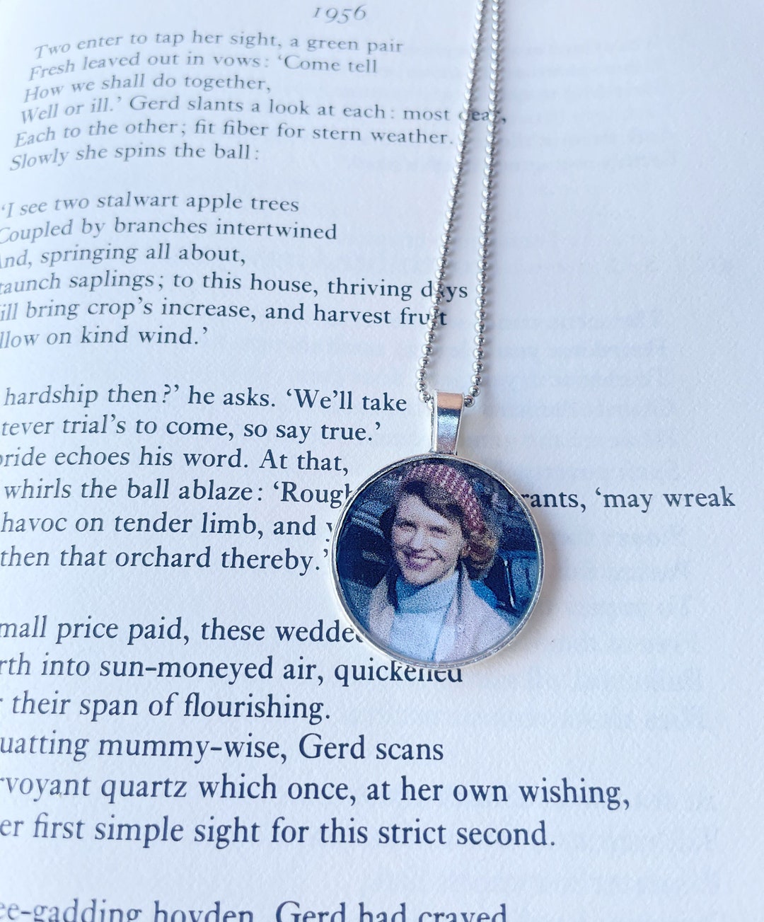 SYLVIA PLATH Round Silver Pendant Necklace, Book Lover Gift - Etsy