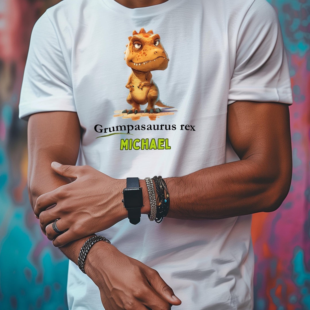 Personalized Grumpy Dinosaur T-shirt, Custom Name Dinosaur Shirt, Funny ...