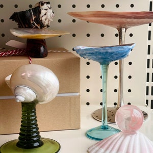 Personalized Seashell Martini Glasses, Seashell Wine Glasses, Goblet ...