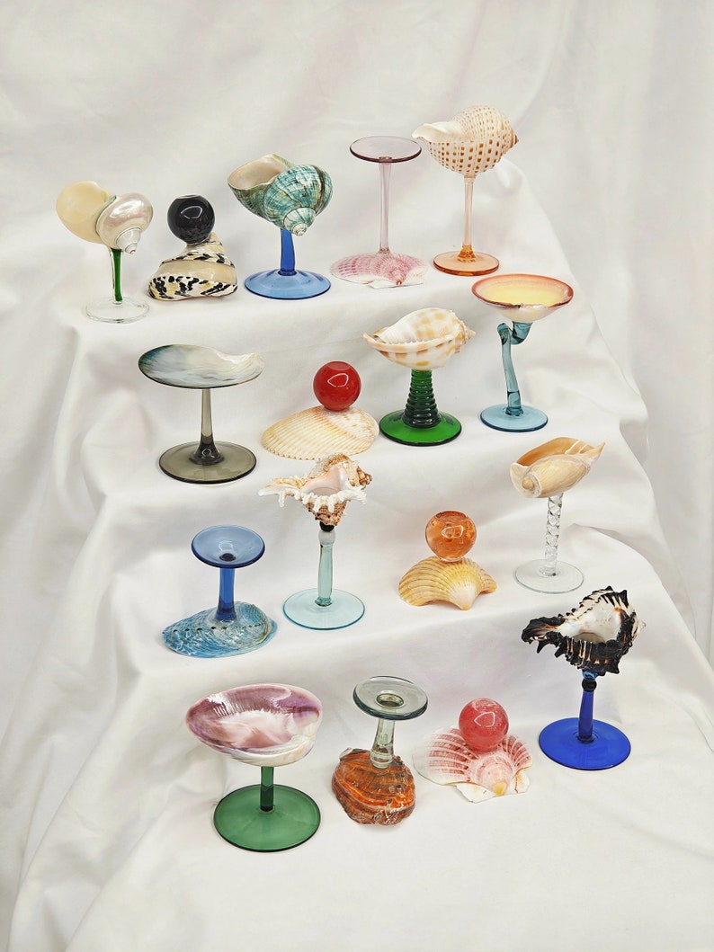 Customized Seashell Martini Glasses, Seashell Cup Bracket Goblet ...