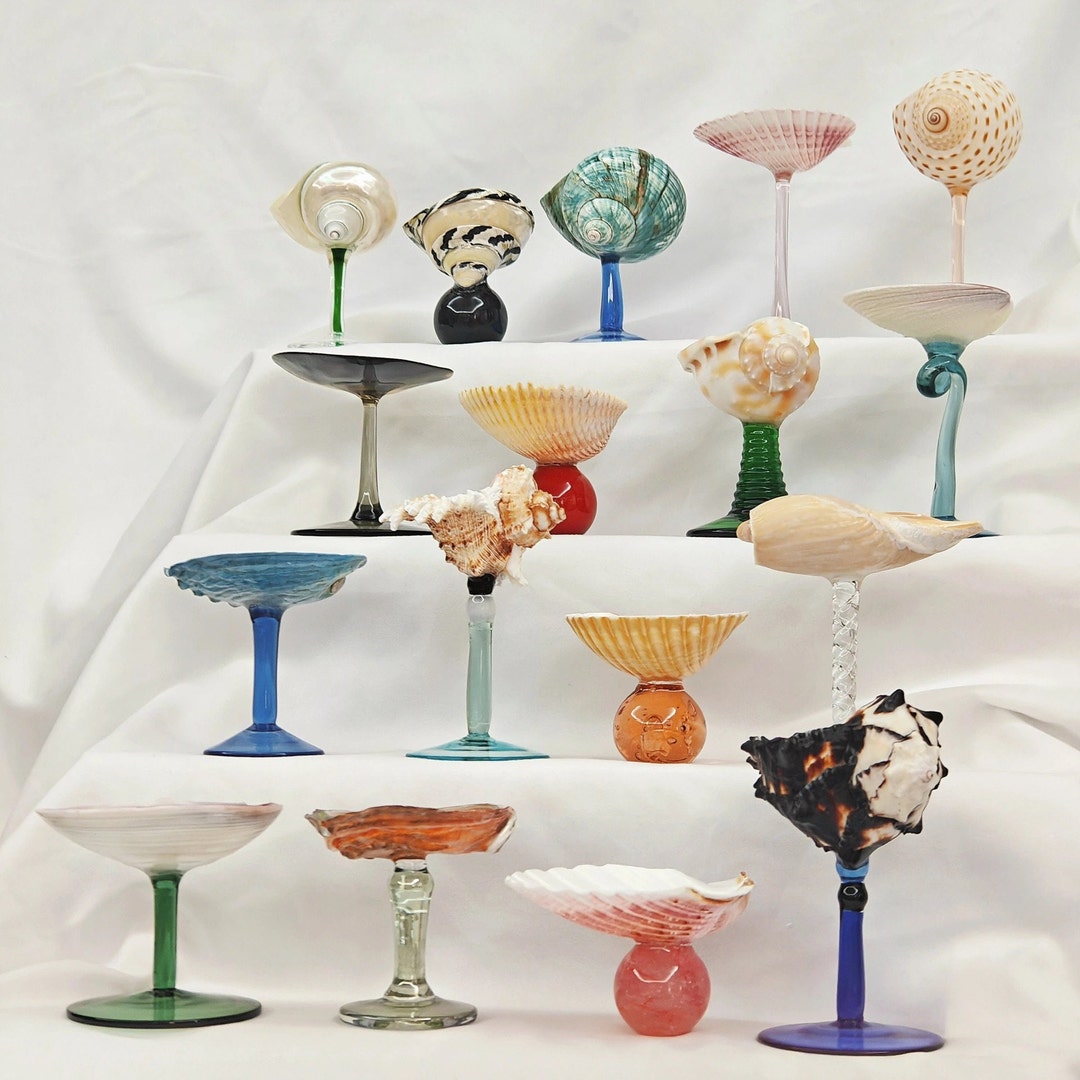Personalized Seashell Wine Glasses, Goblet Cocktail Coupe Glasses, Hen ...