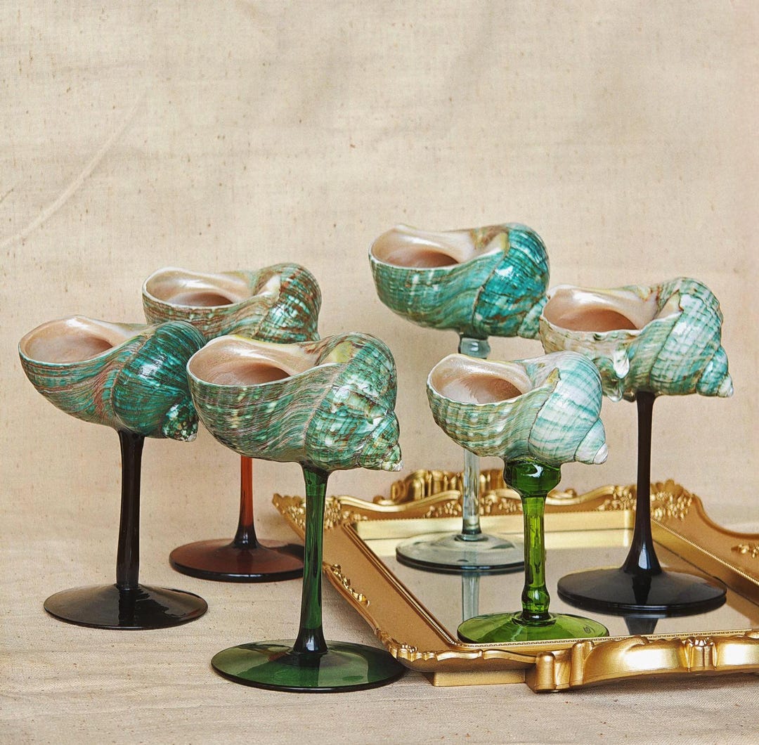 Customized Shell Cup Cocktail Glasses, Shell Wine Glasses, Hen Do ...