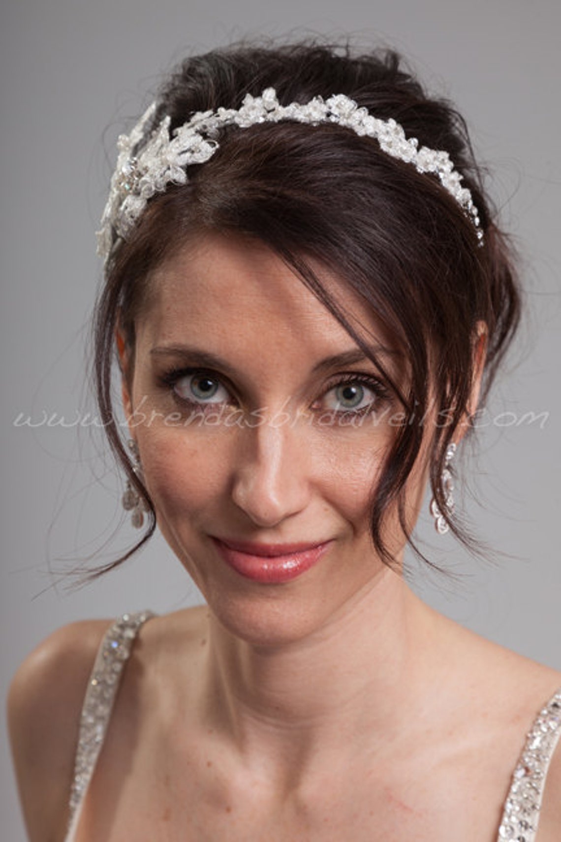 Wedding Headband Lace Headband Rhinestones Pearls Bridal | Etsy