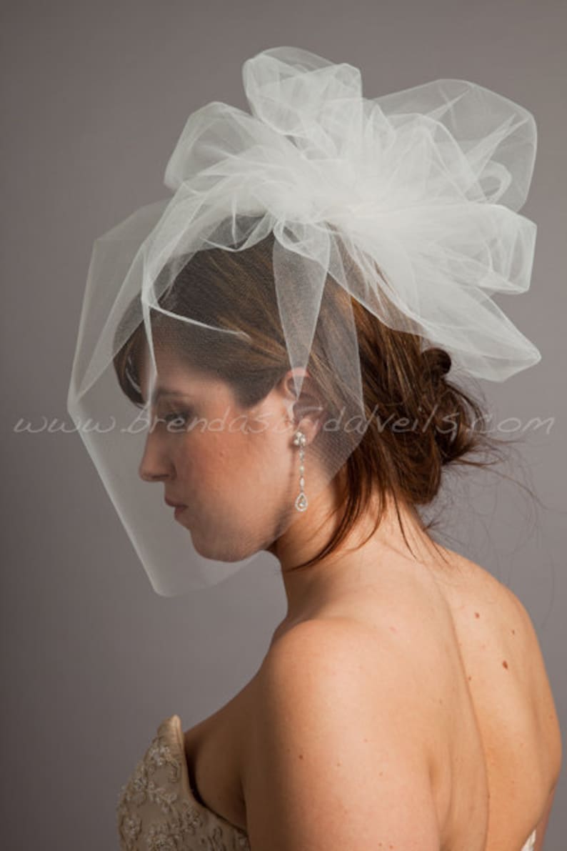 Illusion Tulle 17 Bridal Birdcage Veil Detachable Tulle - Etsy