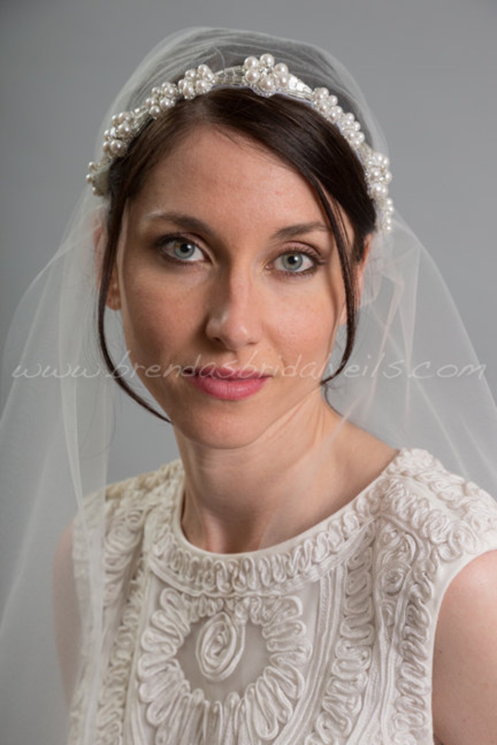 Rhinestone and Pearl Juliet Cap Veil 1920s Inspired Bridal - Etsy