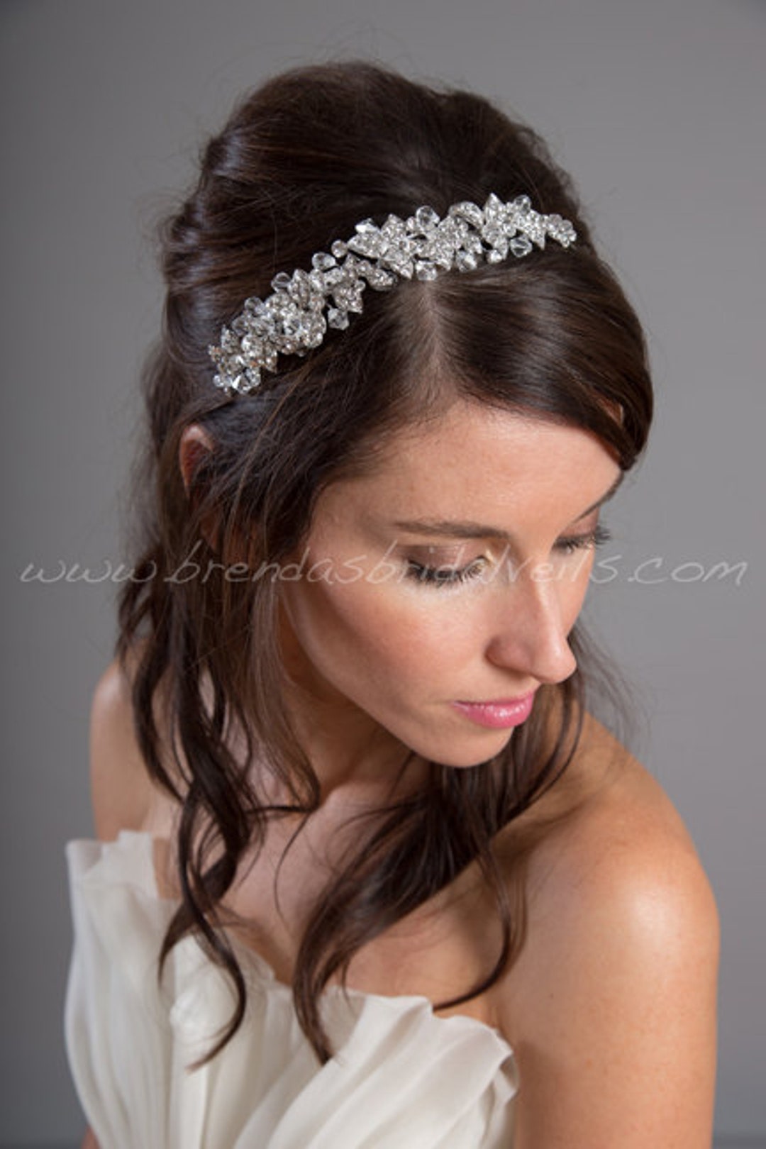 Rhinestone Bridal Headband Wedding Headband Wedding Hair Etsy