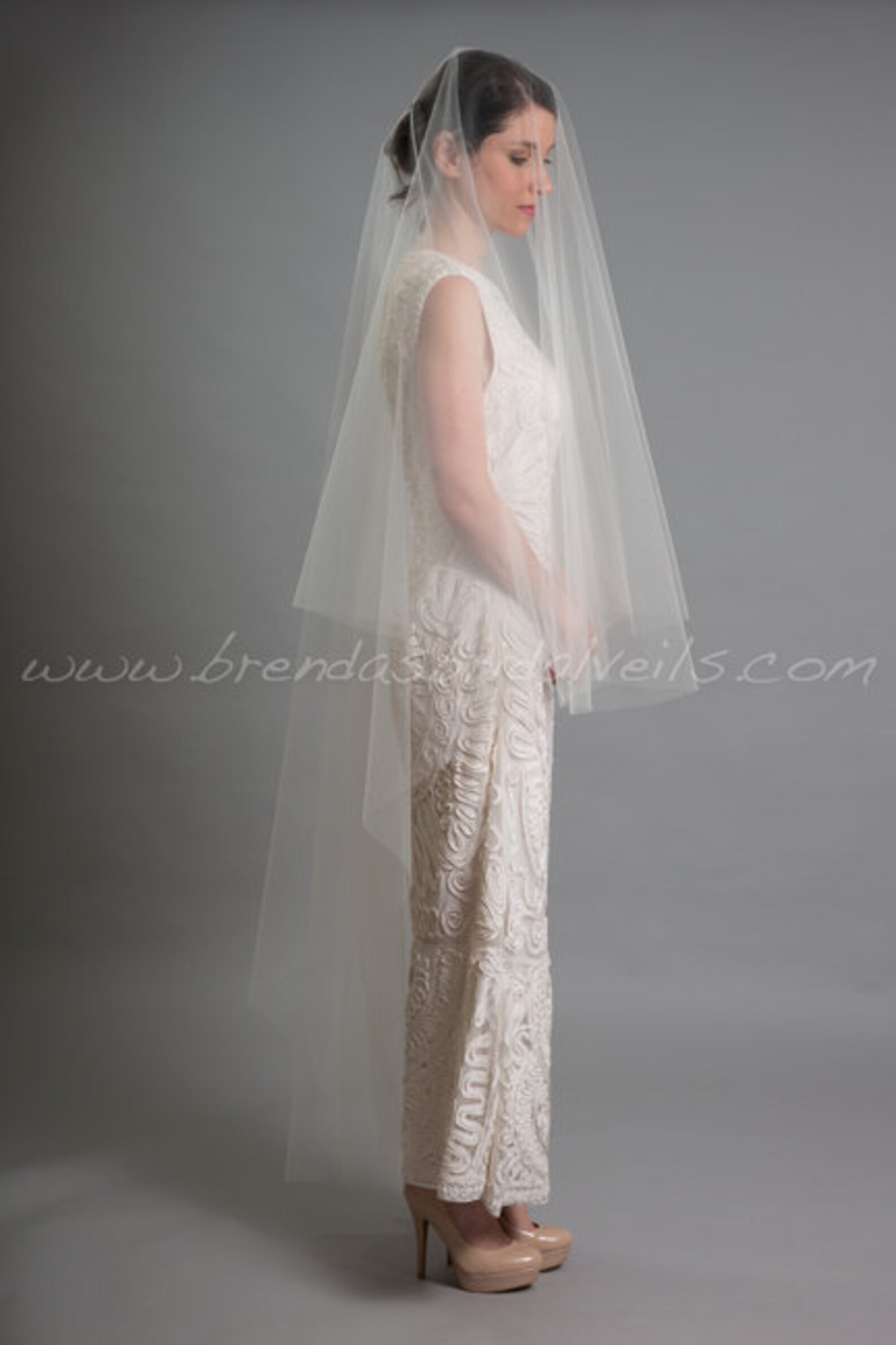 Drop Veil Wedding Veil Bridal Veil Single Layer Tulle Eden - Etsy