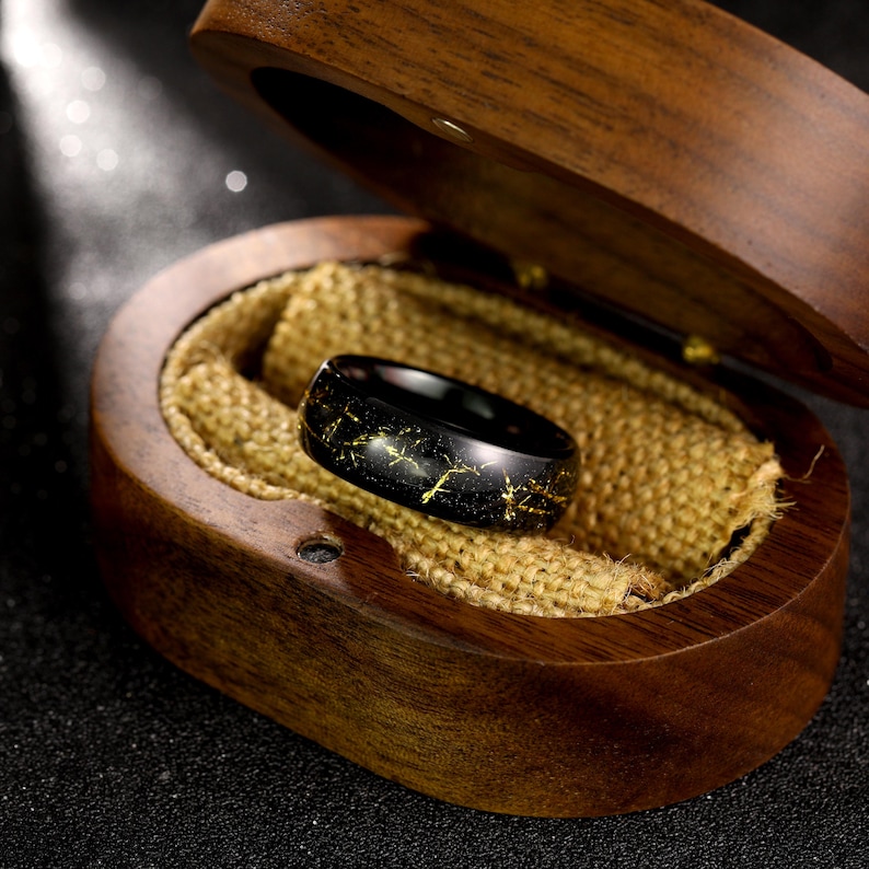 Personalized Tungsten Wedding Ring, Cosmic Galaxy Ring, Wedding Band ...