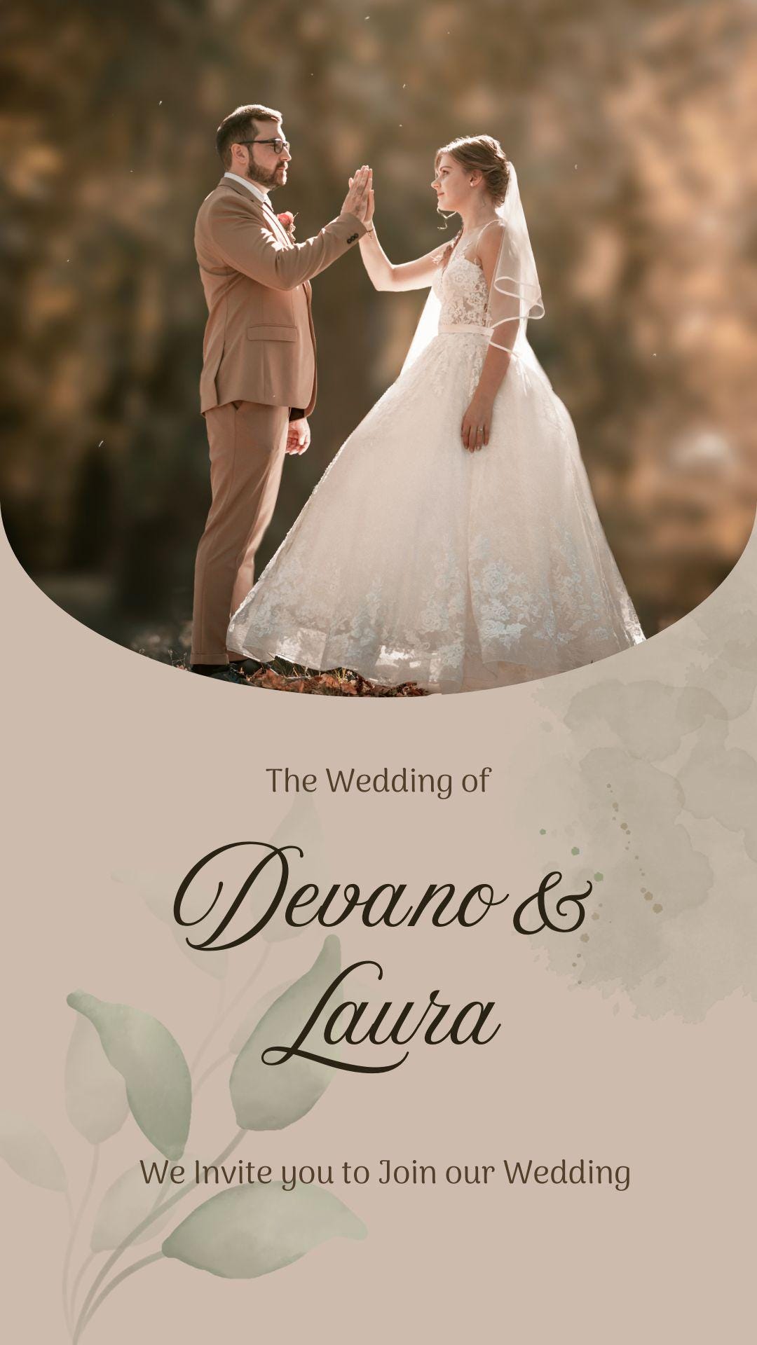 Brown Wedding Invitation - Etsy