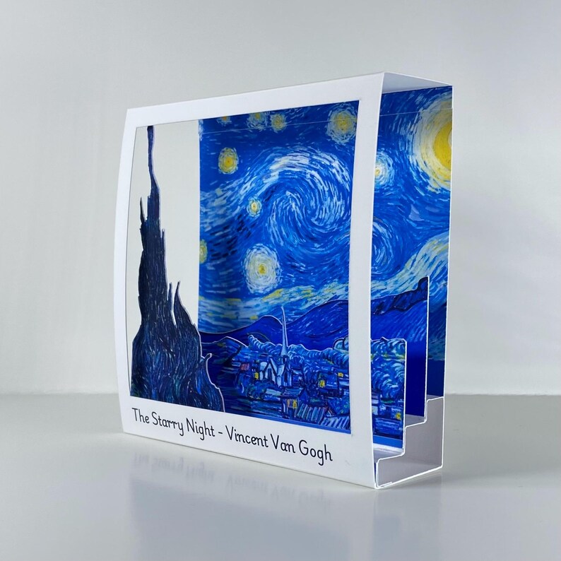 The Starry Night by Vincent Van Gogh | Diorama Pop up Card | Polaroid ...