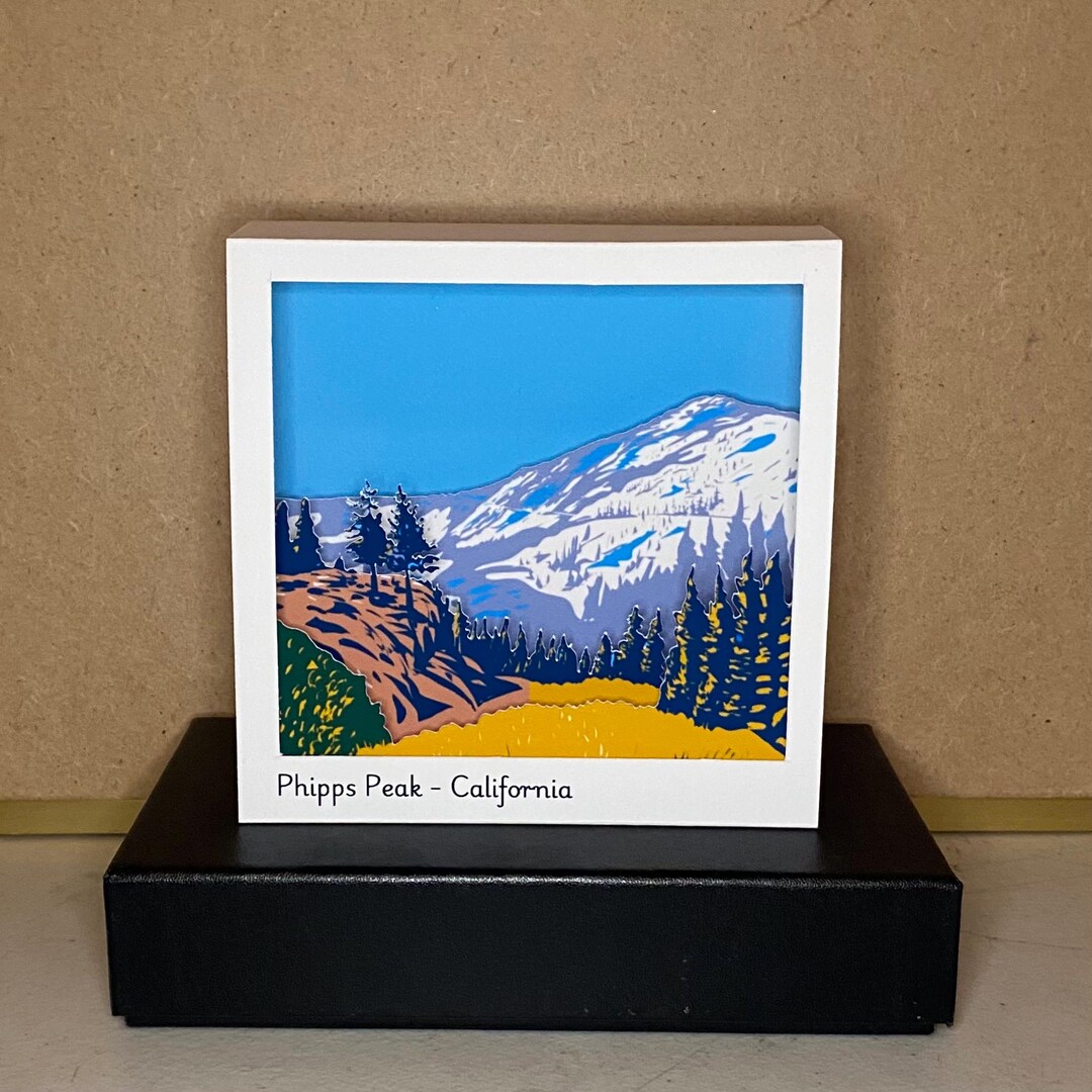 Phipps Peak California | Diorama Pop up Card | Polaroid-style Frame ...