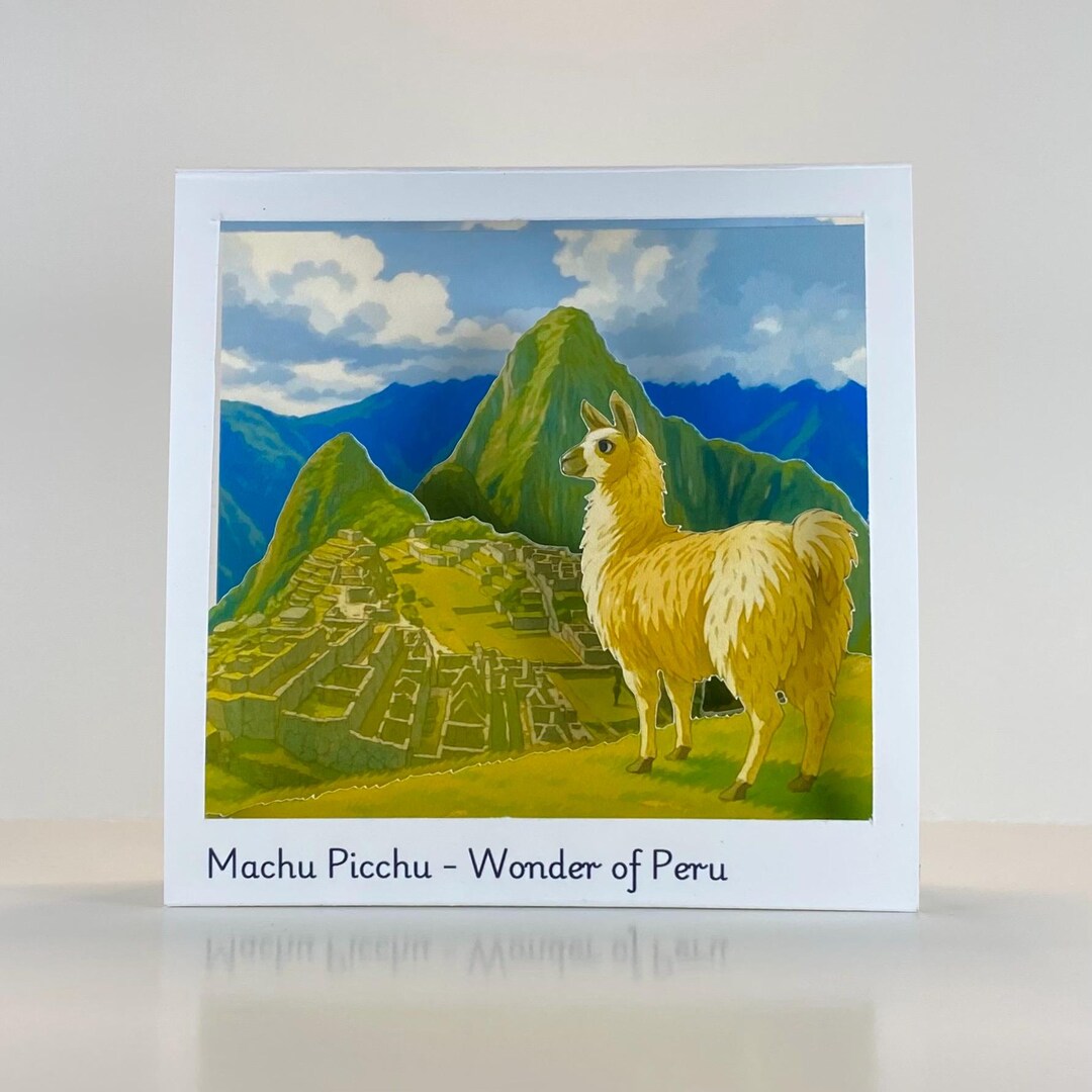 Machu Picchu Pop-up Card – 3D Peruvian Ruins Scene in Polaroid-style ...