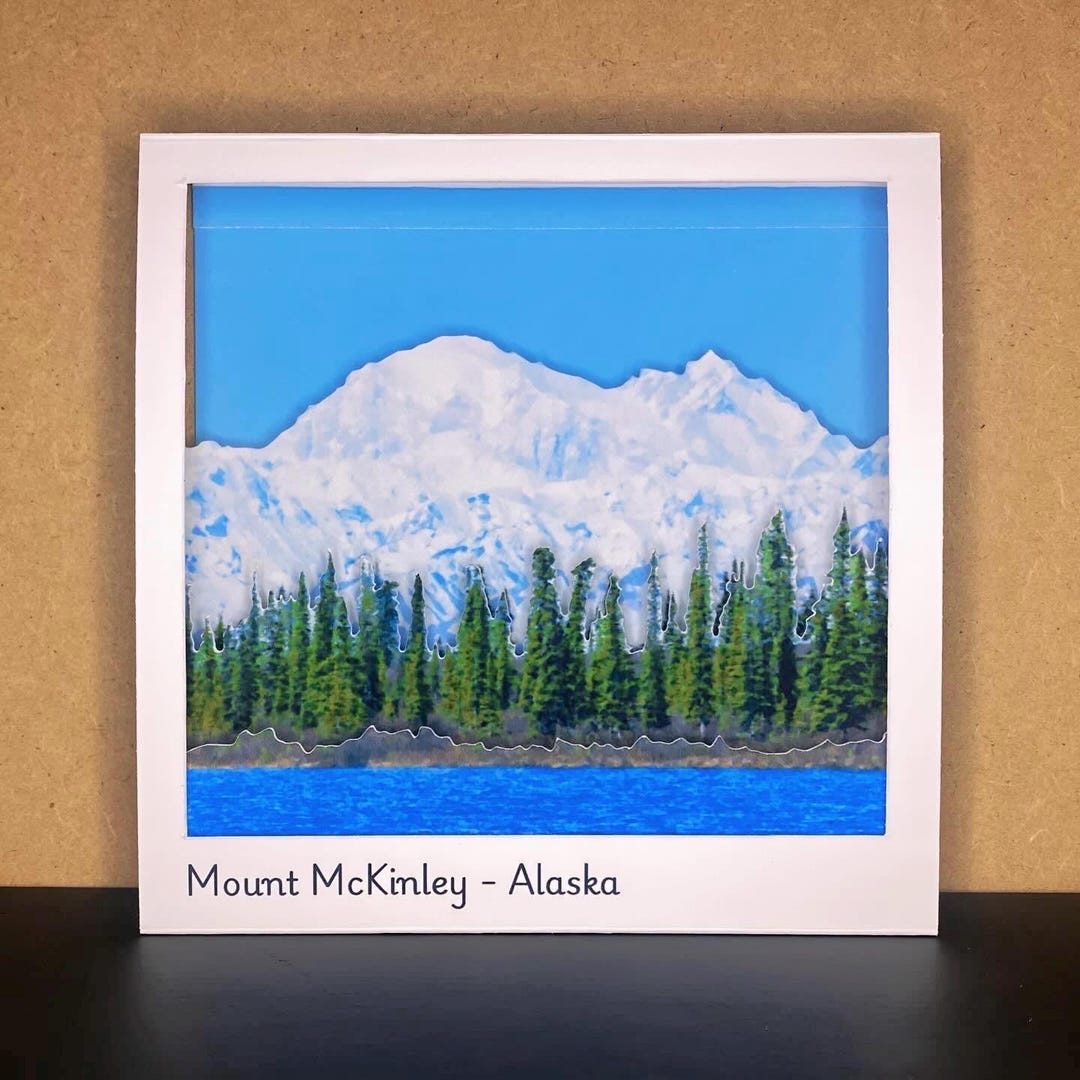 Diorama Popup Card | Mount Mckinley | Mount Denali | Alaska | Polaroid ...