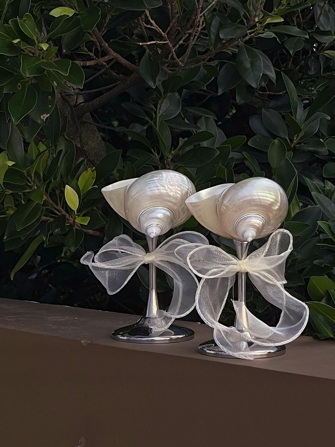 Custom Name Silver Vintage Seashell Wine Glasses,handmade Seashell ...