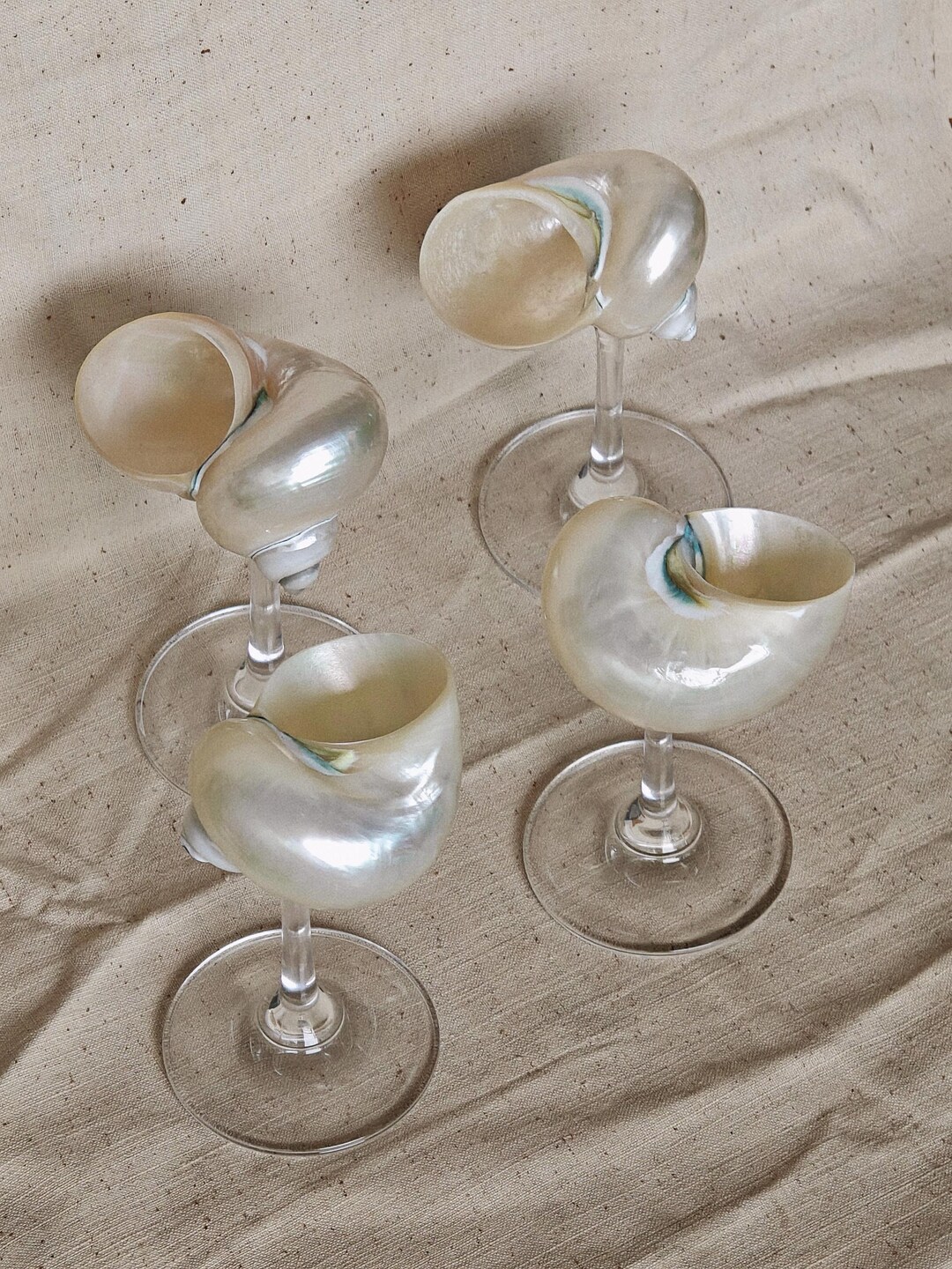 Custom Name Shell Wine Glasses, Wedding Shell Wine Glasses ...