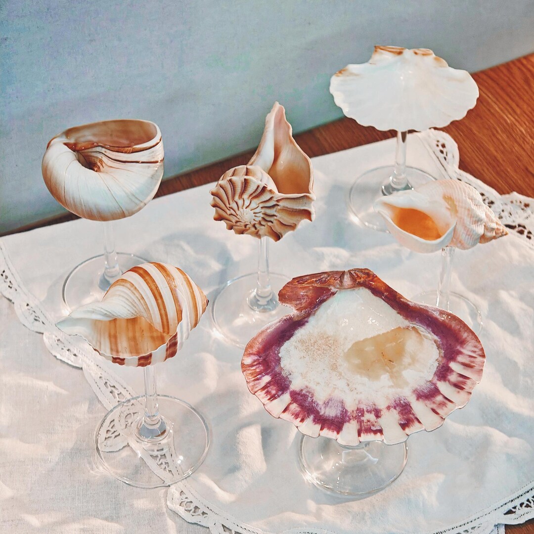 Custom Name Shell Wine Glasses, Beach Wedding Seashell Wine Glasses ...