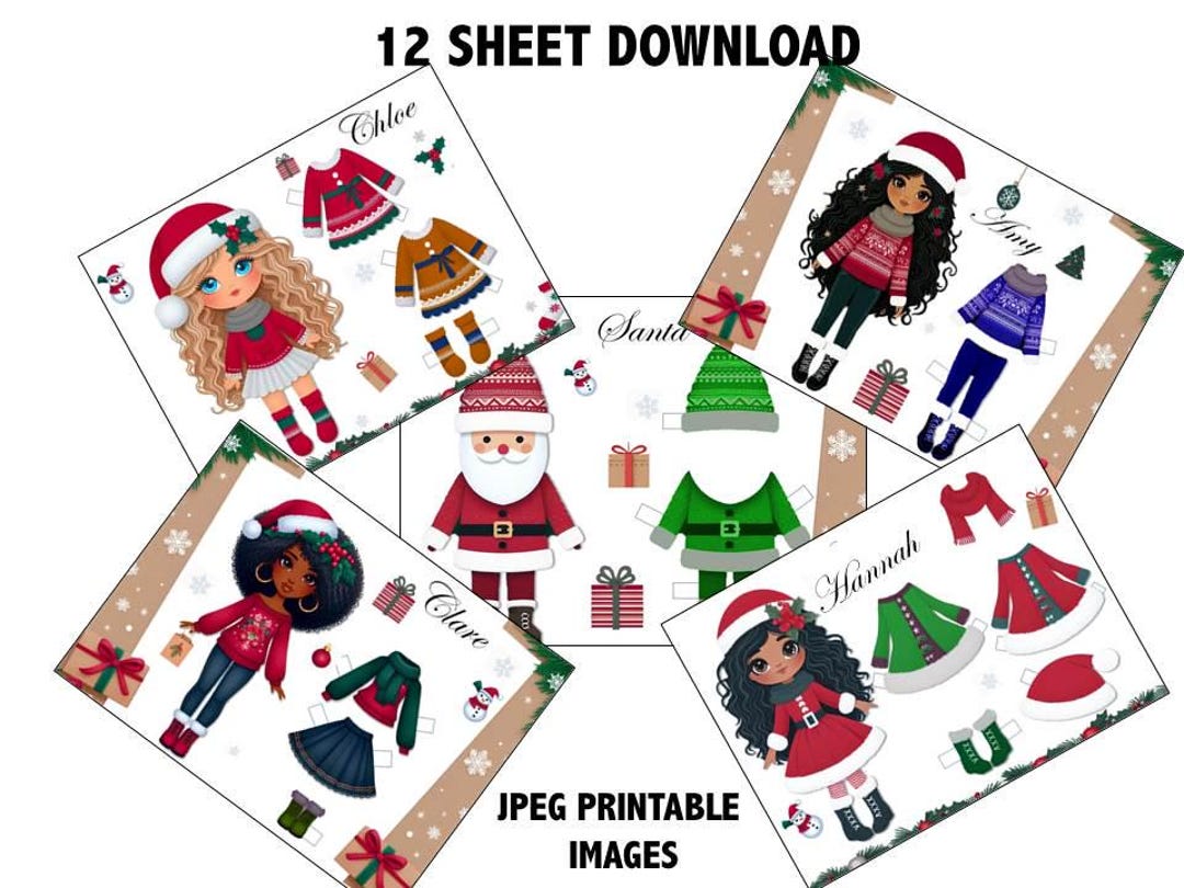 Christmas Printable Paper Dolls - Etsy