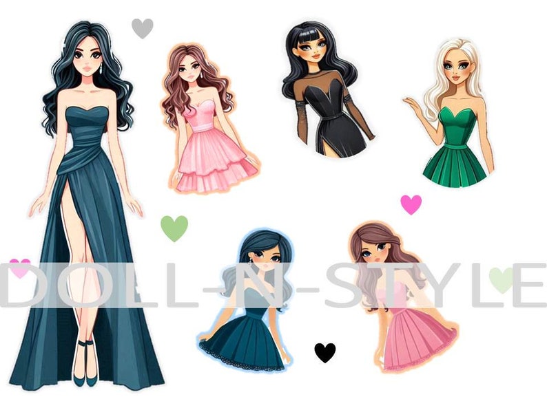 Printable Doll Stickers - Etsy