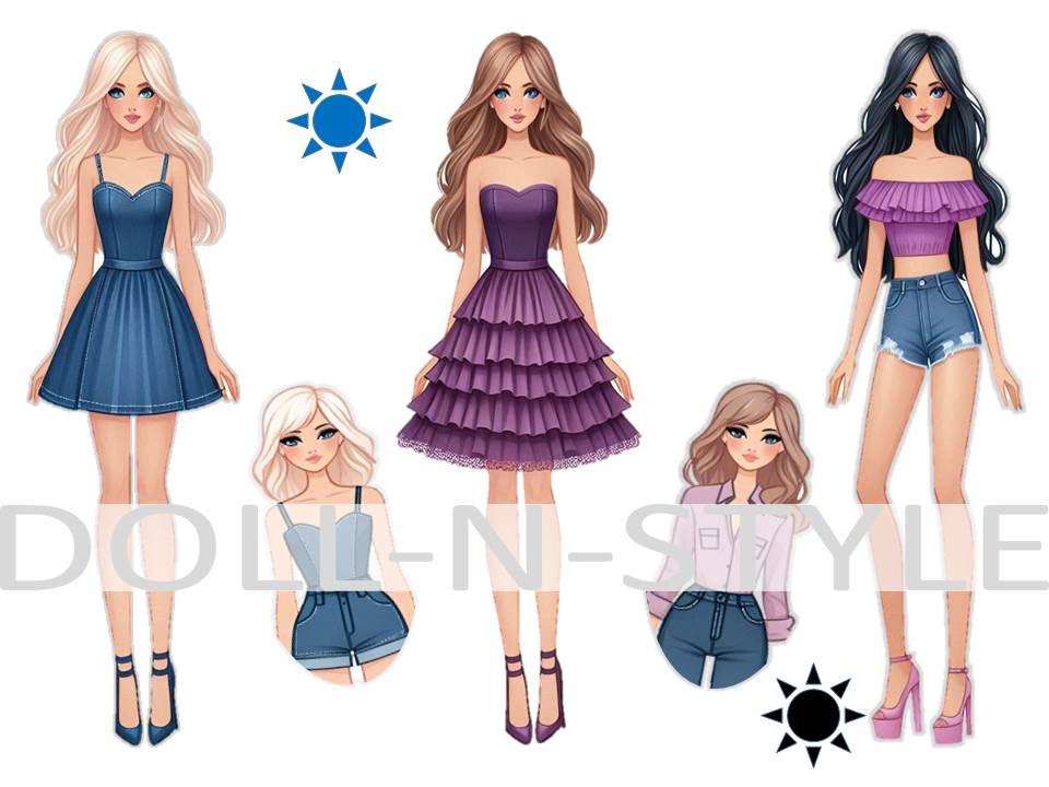 Printable Doll Stickers - Etsy
