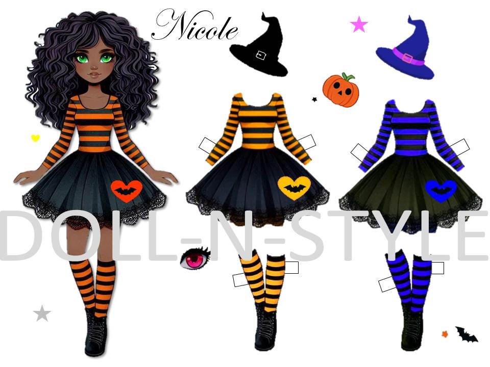 Halloween Printable Paper Dolls - Etsy