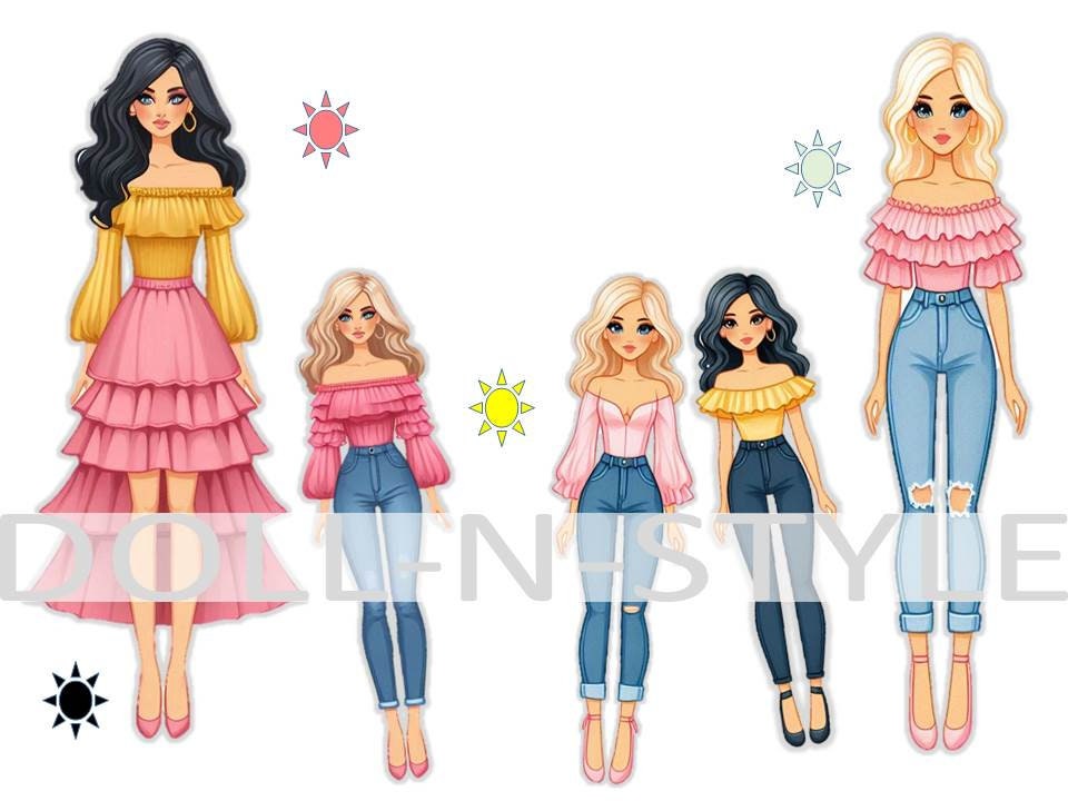 Printable Doll Stickers - Etsy